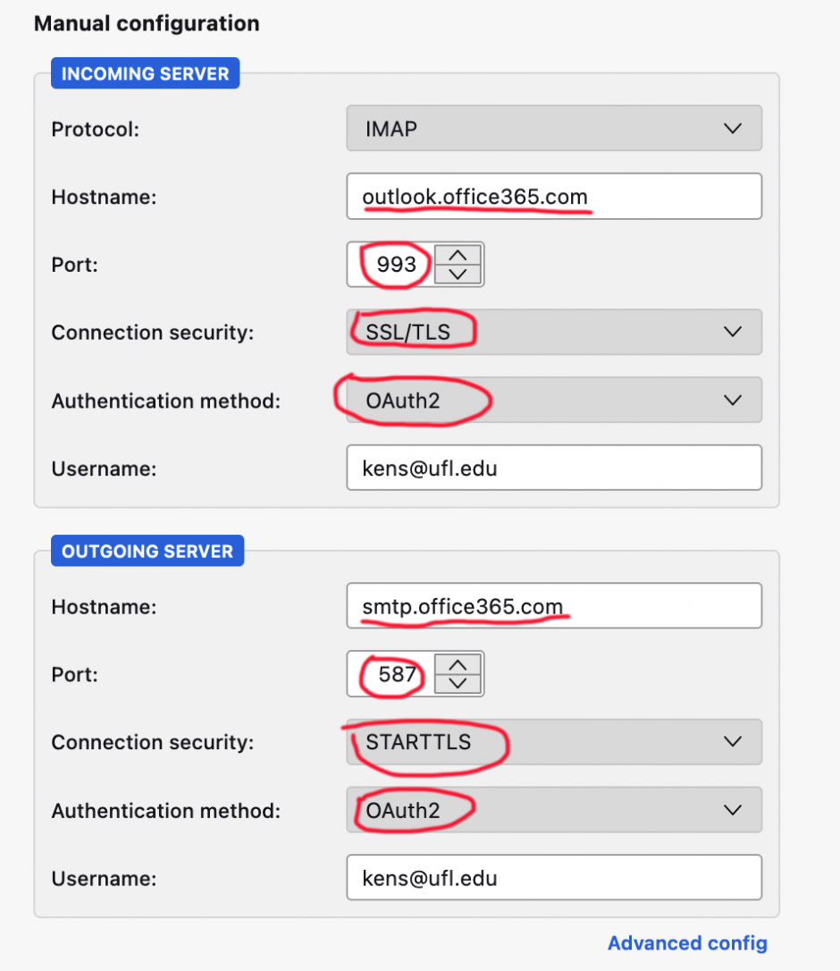 IMAP / Thunderbird Configuration - CLAS IT